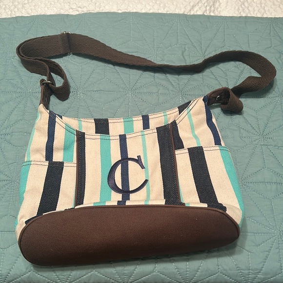 thirty-one | Bags | Thirty One Bone Brown Canvas Bag With C Initial ...